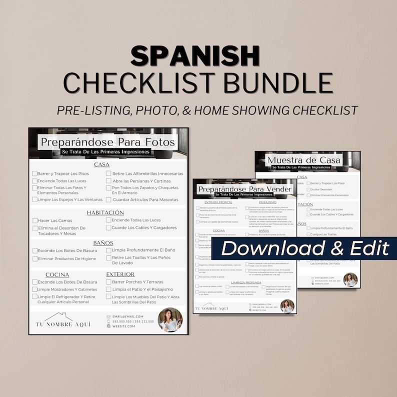 SPANISH Home Seller Checklist Canva Template Home Seller Pre-listing ...