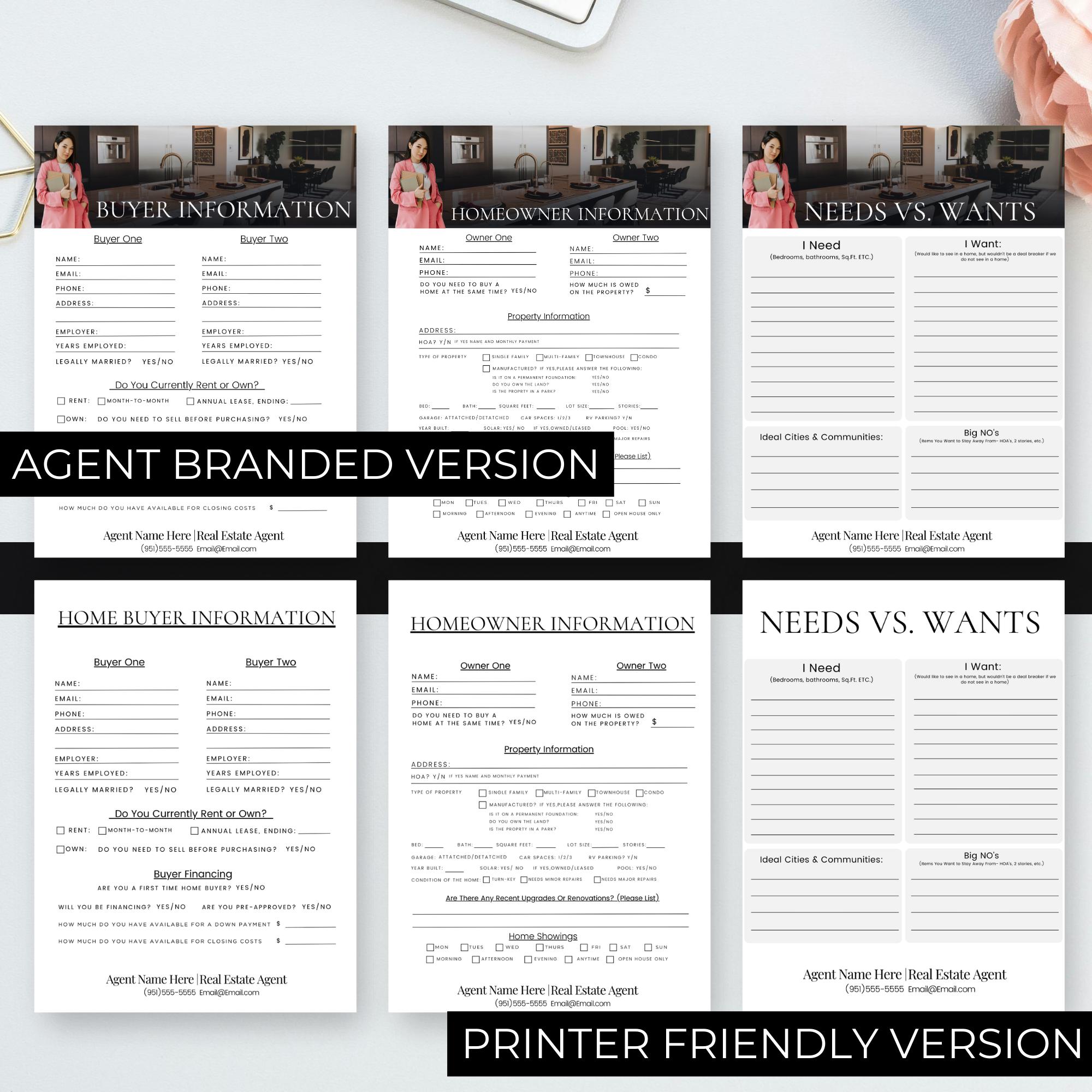 Real Estate Client Intake Form Template: Buyer & Seller Questionnaire ...