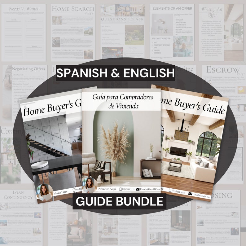 Spanish and English Home Buyer's Guide Bundle Bilingual Real Estate ...