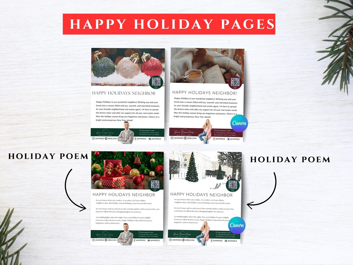 HOLIDAY BUNDLE, Canva Templates , Halloween, Thanksgiving, Christmas ...