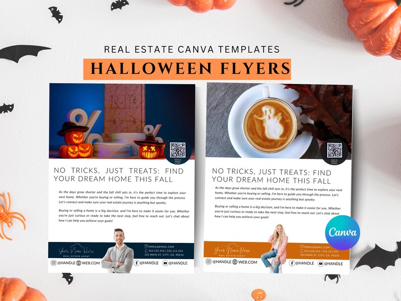 HOLIDAY BUNDLE, Canva Templates , Halloween, Thanksgiving, Christmas ...