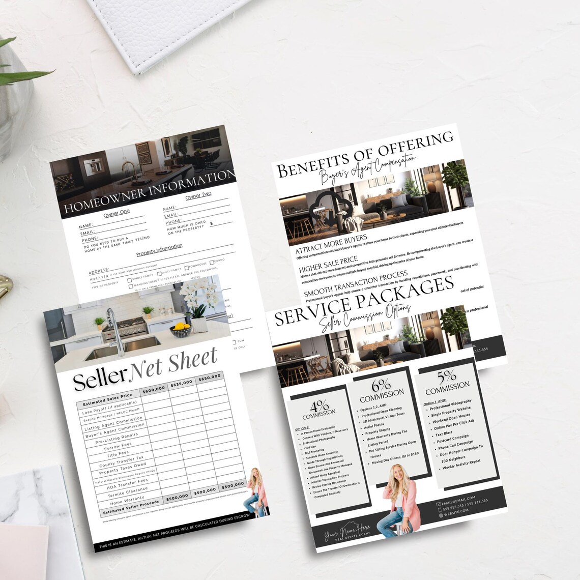 Real Estate Seller Template Bundle: Client Intake, Net Sheet (canva ...