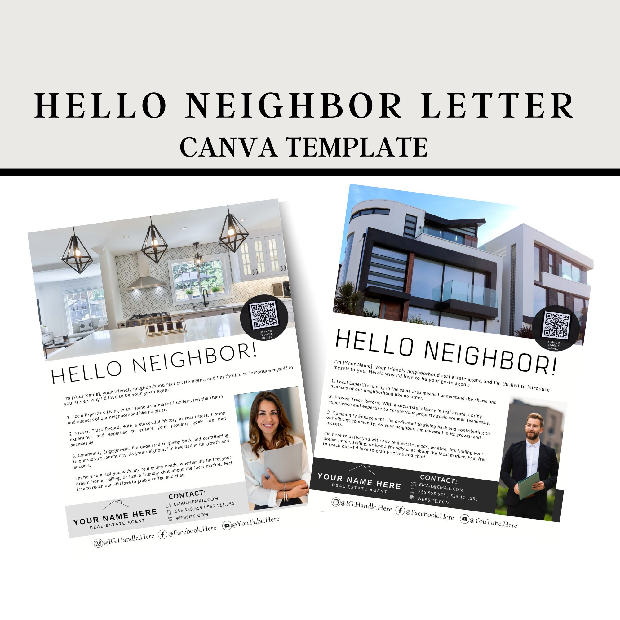 Real Estate Hello Neighbor Letter: Realtor Marketing Canva Template - Etsy