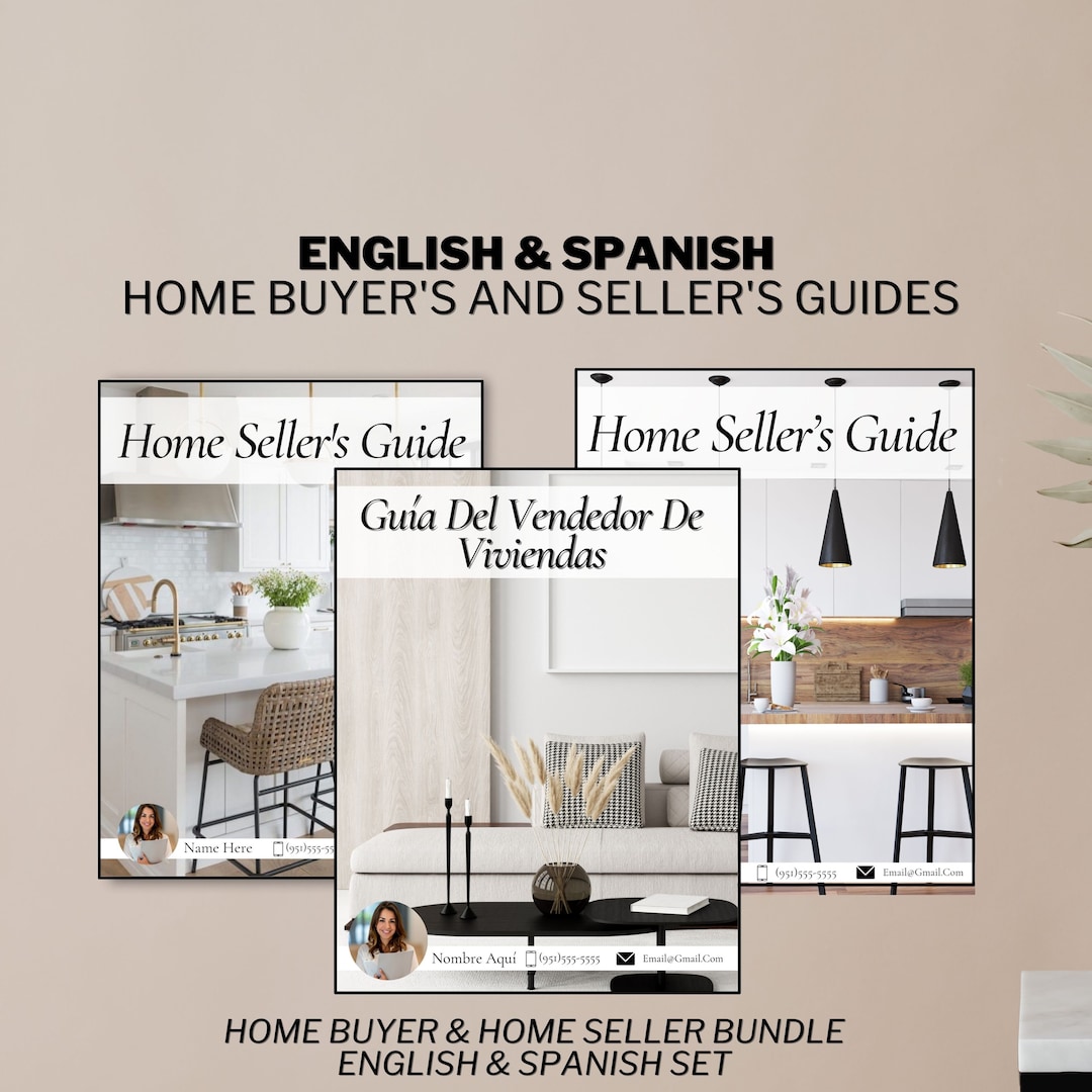 SPANISH AND ENGLISH Home Buyer's and Seller's Guide Bundle Editable ...