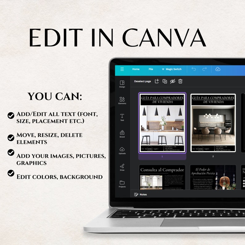 BILINGUAL Home Buyer's Guide Canva Template Home Buyer Presentation ...