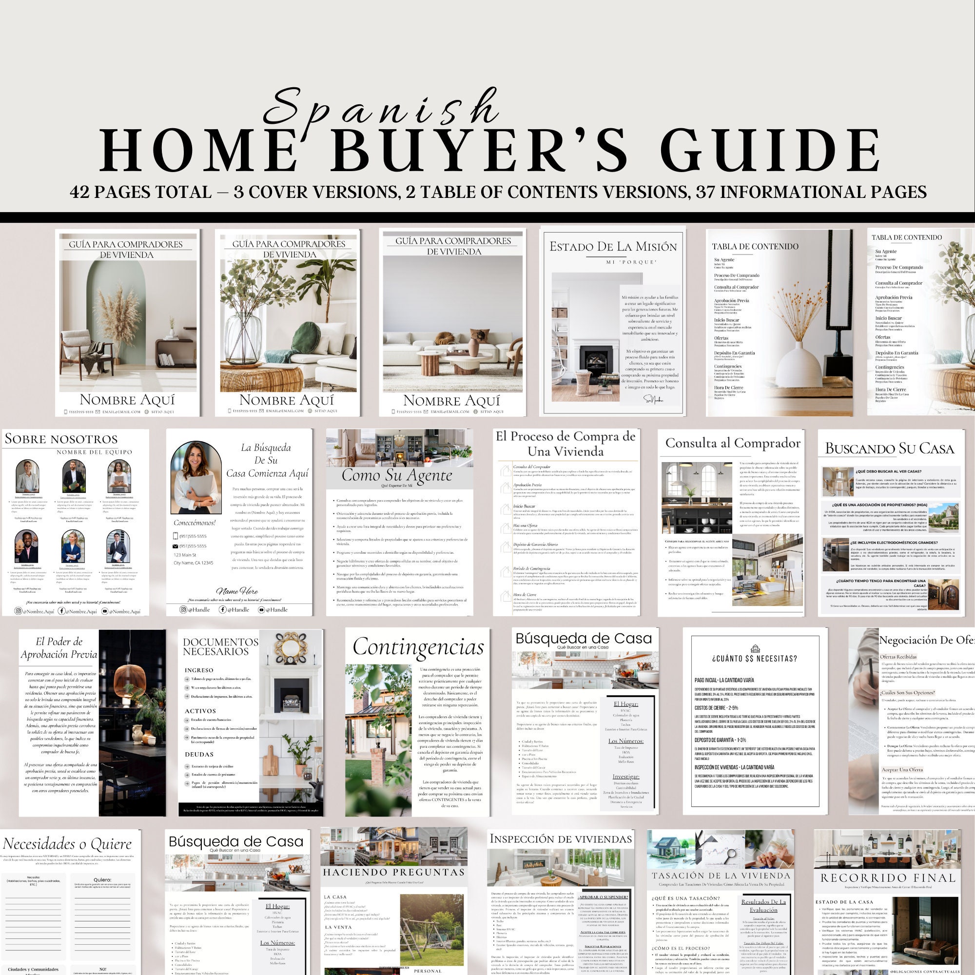 Spanish Real Estate Template Bundle: Buyer & Seller Guides (canva) - Etsy