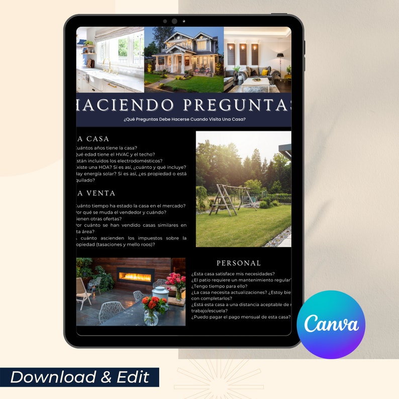 SPANISH Home Buyer's Guide Canva Template Canva Editable - Etsy