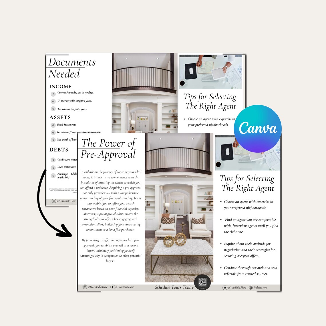 Home Buyer's Guide Trifold Brochure Canva Template Real Estate ...