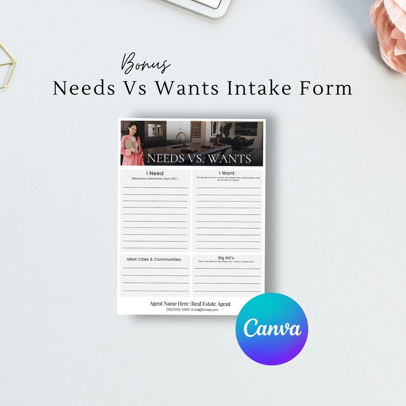 Realtor Client Intake Form Bundle: Commission Package Canva Templates ...