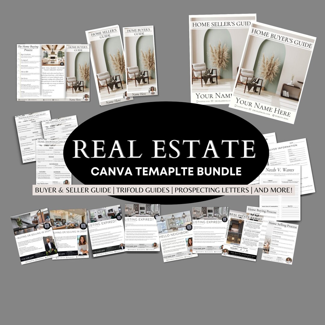 REALTOR TEMPLATE BUNDLE, Buyers and Sellers Guide,trifold Brochure ...