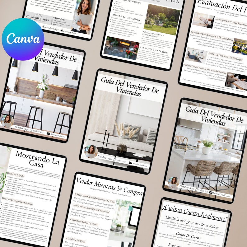 Spanish Home Seller's Guide,editable Canva Template, Real Estate ...