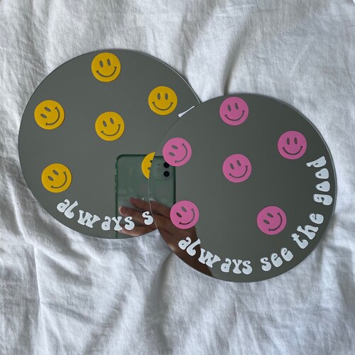 Good Vibes Mirror Retro Home Decor 16 Colours Available - Etsy UK