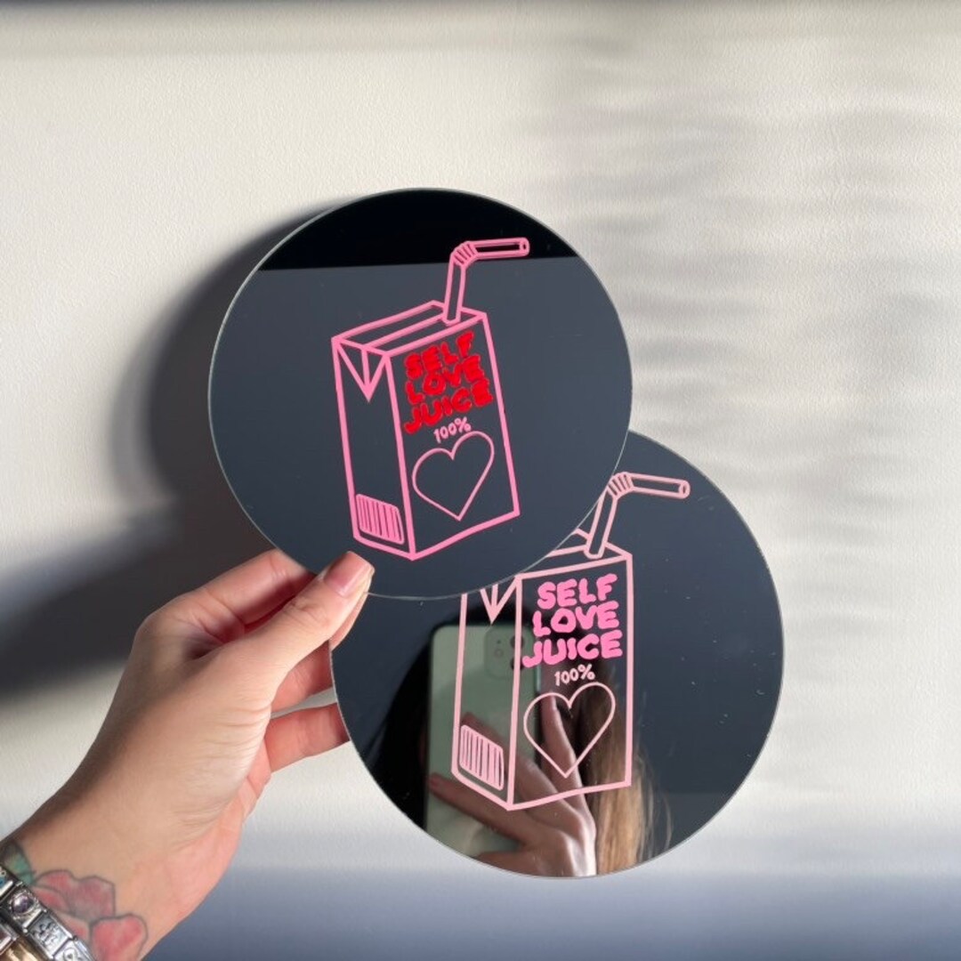 Self Love Juice Mirror Self Love Wall Mirror Funky Round - Etsy