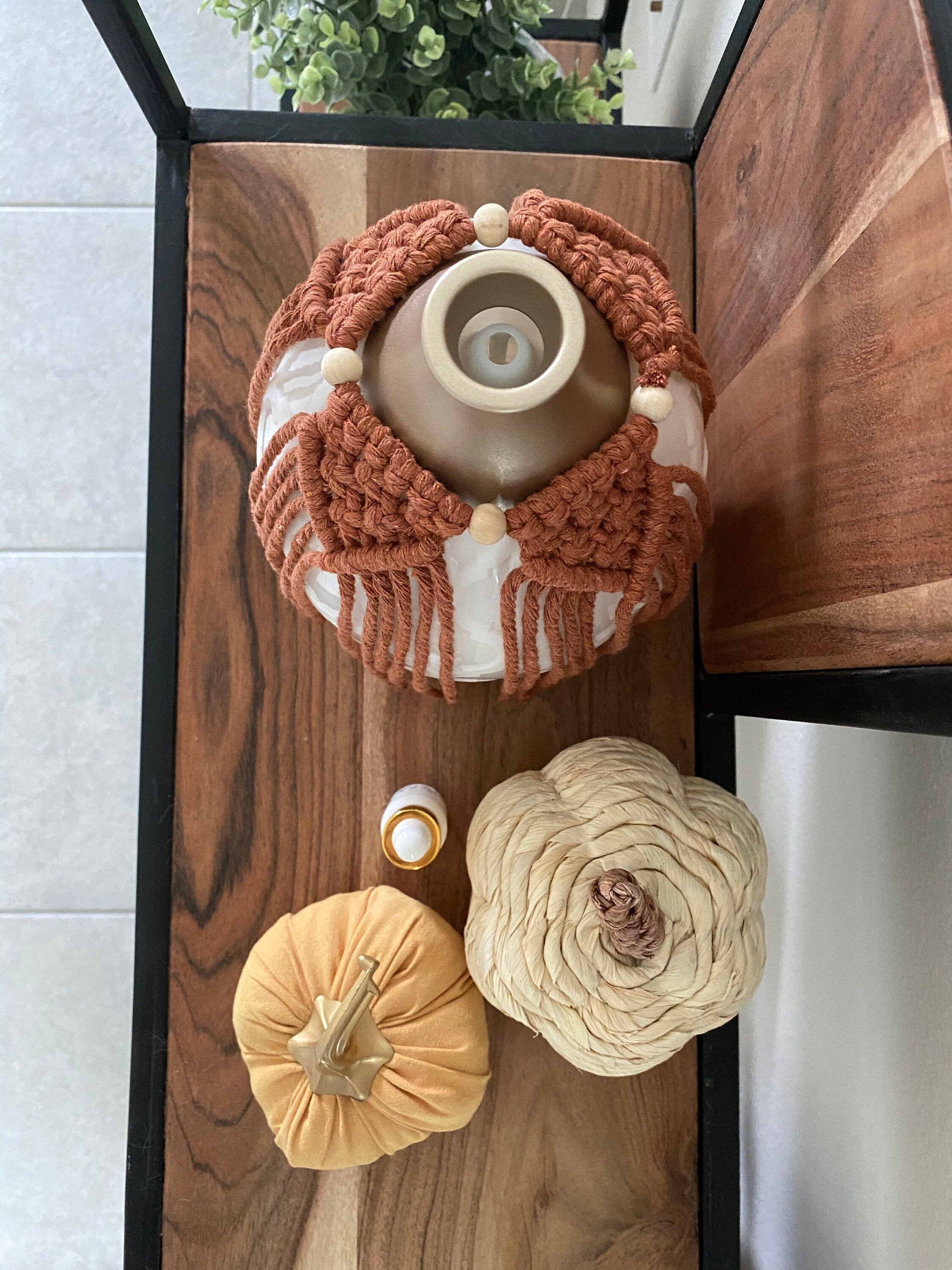 Macrame Diffuser Cover // Rust Garland | Etsy