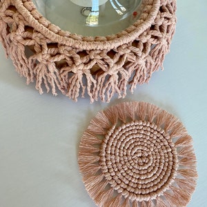 BUNDLE // Blush Aria Macrame Diffuser Cover & Remote Coaster - Etsy