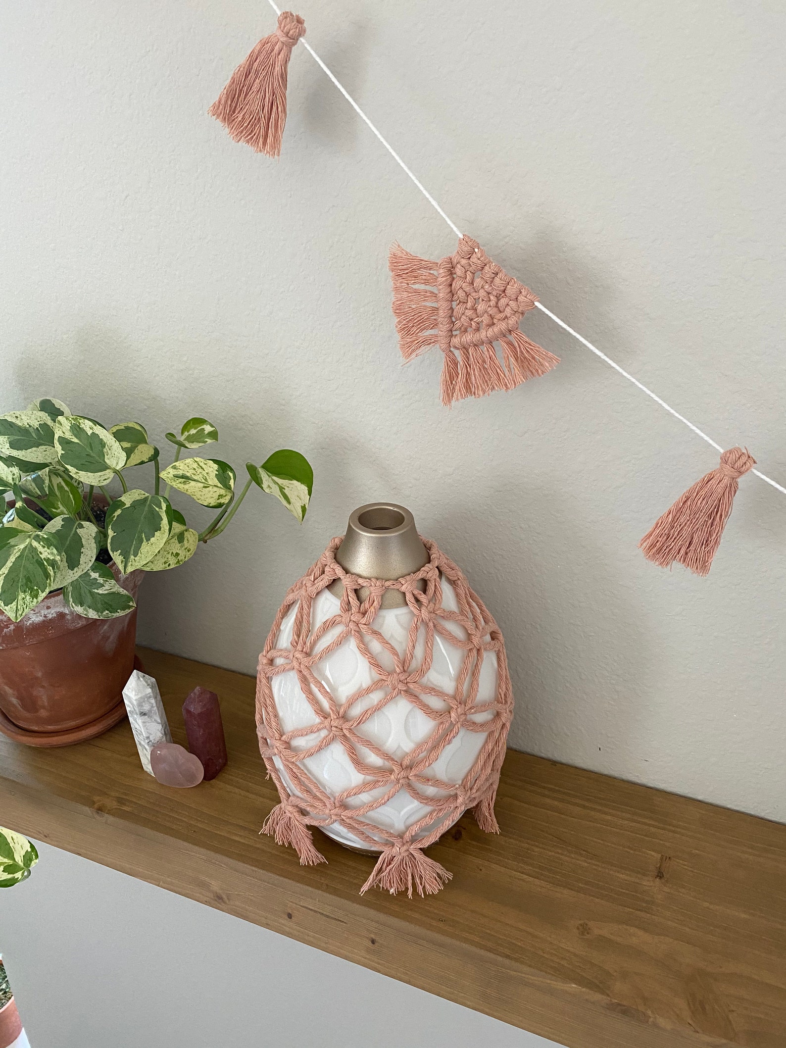 Macrame Diffuser Cover // Blush - Etsy
