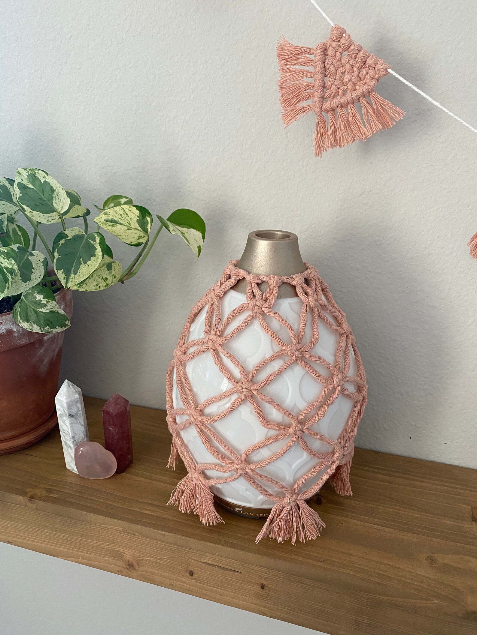 Macrame Diffuser Cover // Blush - Etsy