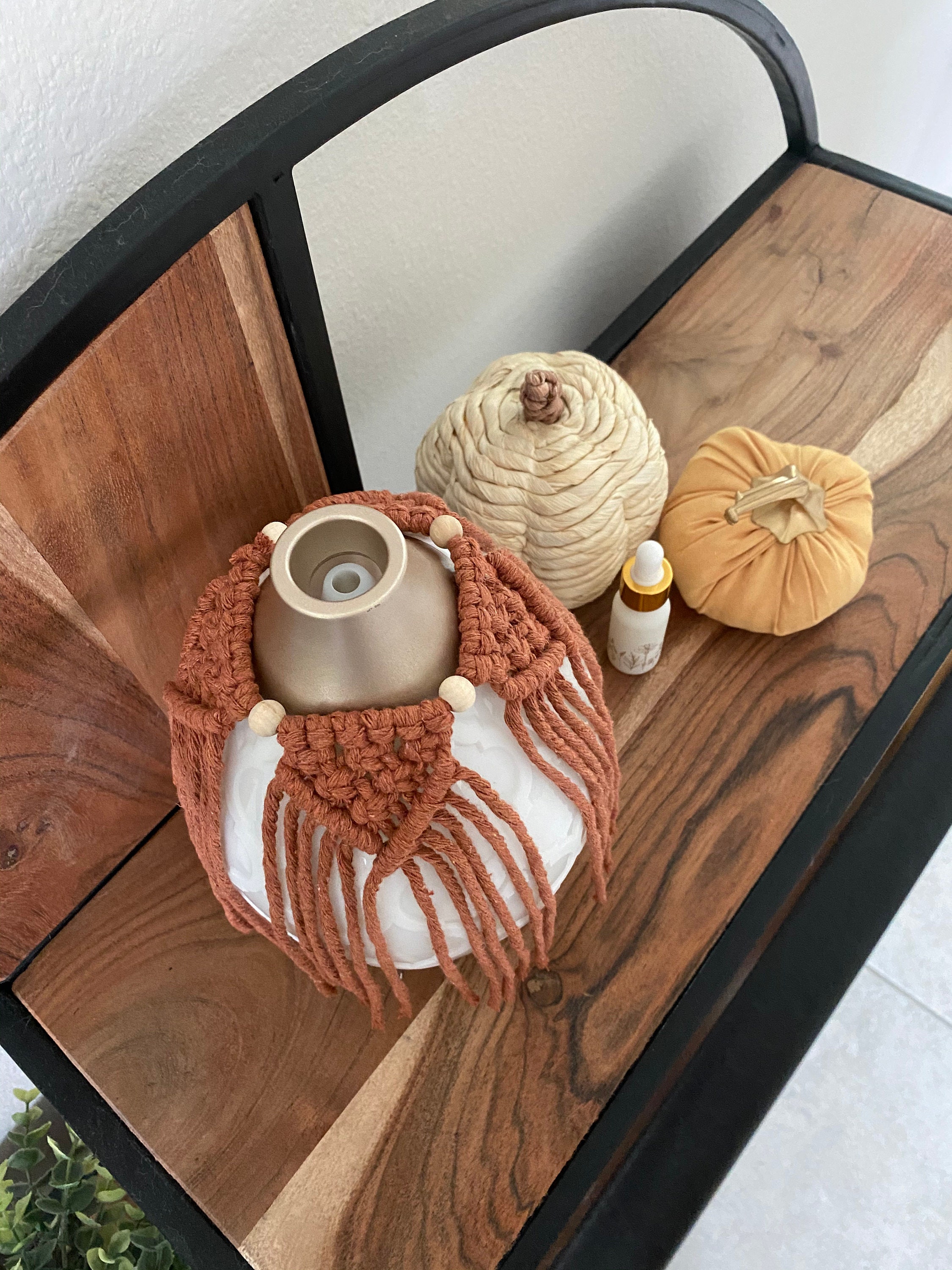 Macrame Diffuser Cover // Rust Garland | Etsy