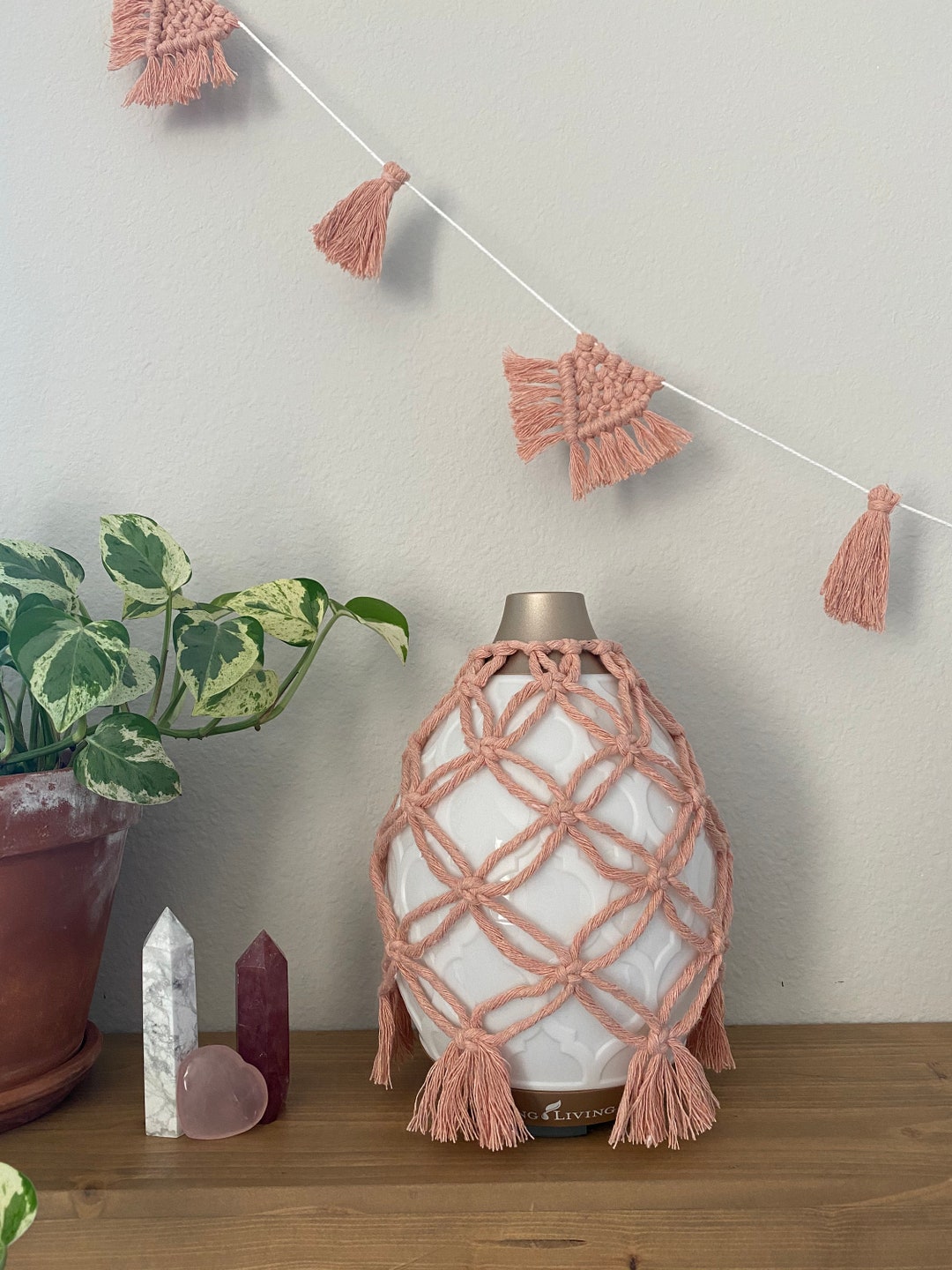 Macrame Diffuser Cover // Blush - Etsy