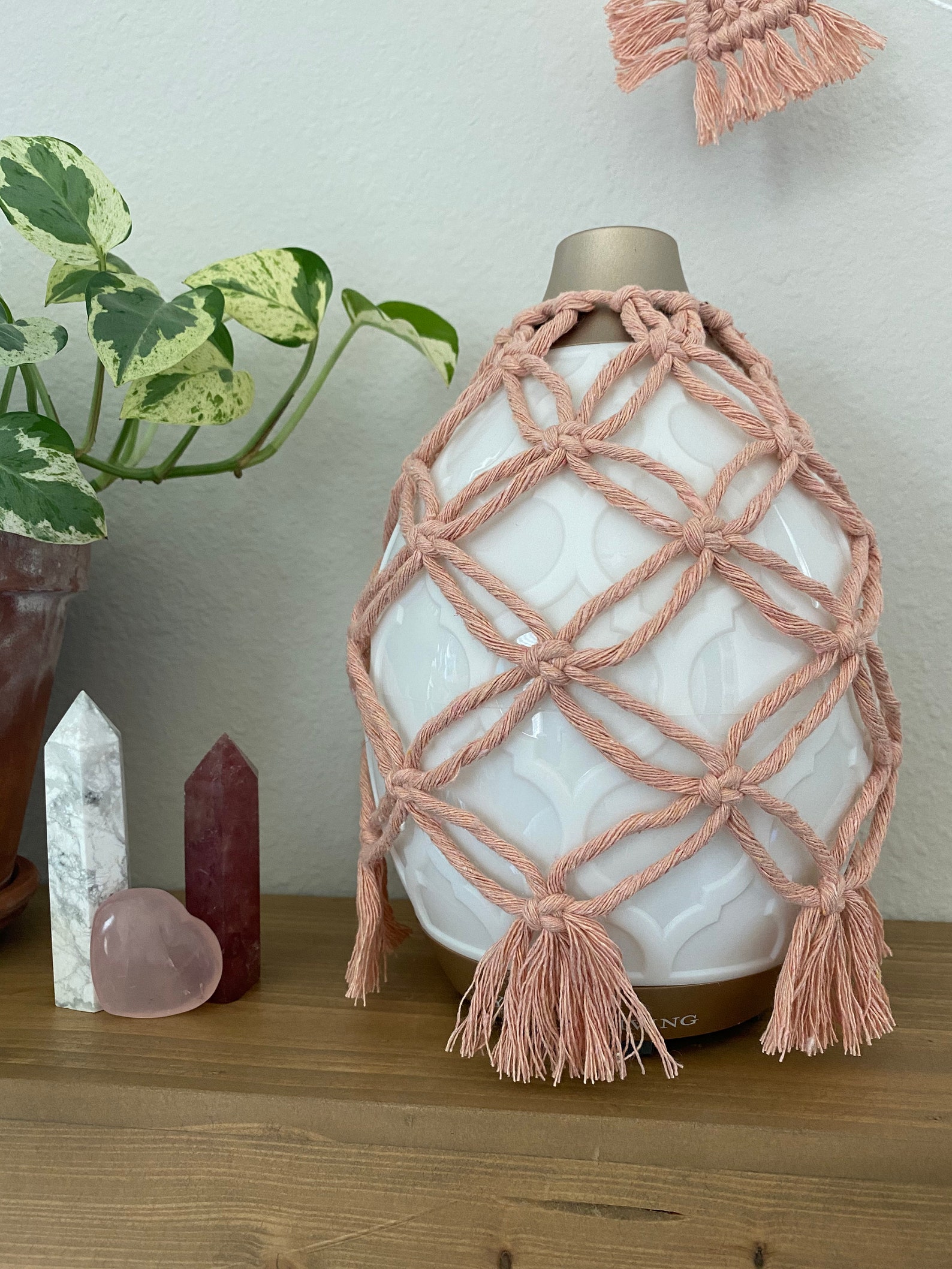 Macrame Diffuser Cover // Blush - Etsy