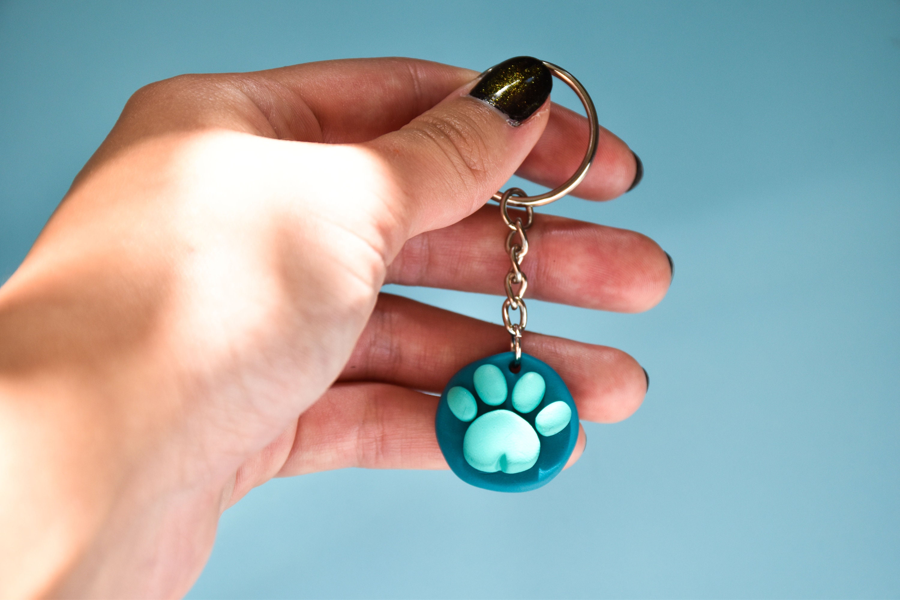 Paw Print Keychain / doggy keychain / cat keychain / animal | Etsy