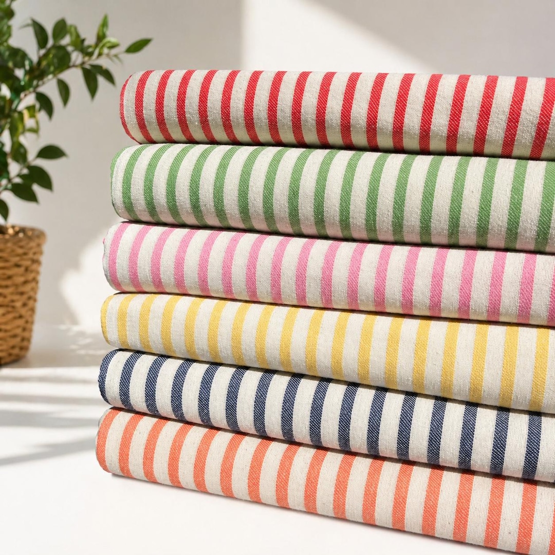 Linen Tablecloth Various Colors, Striped Linen Dining Table Cloth ...