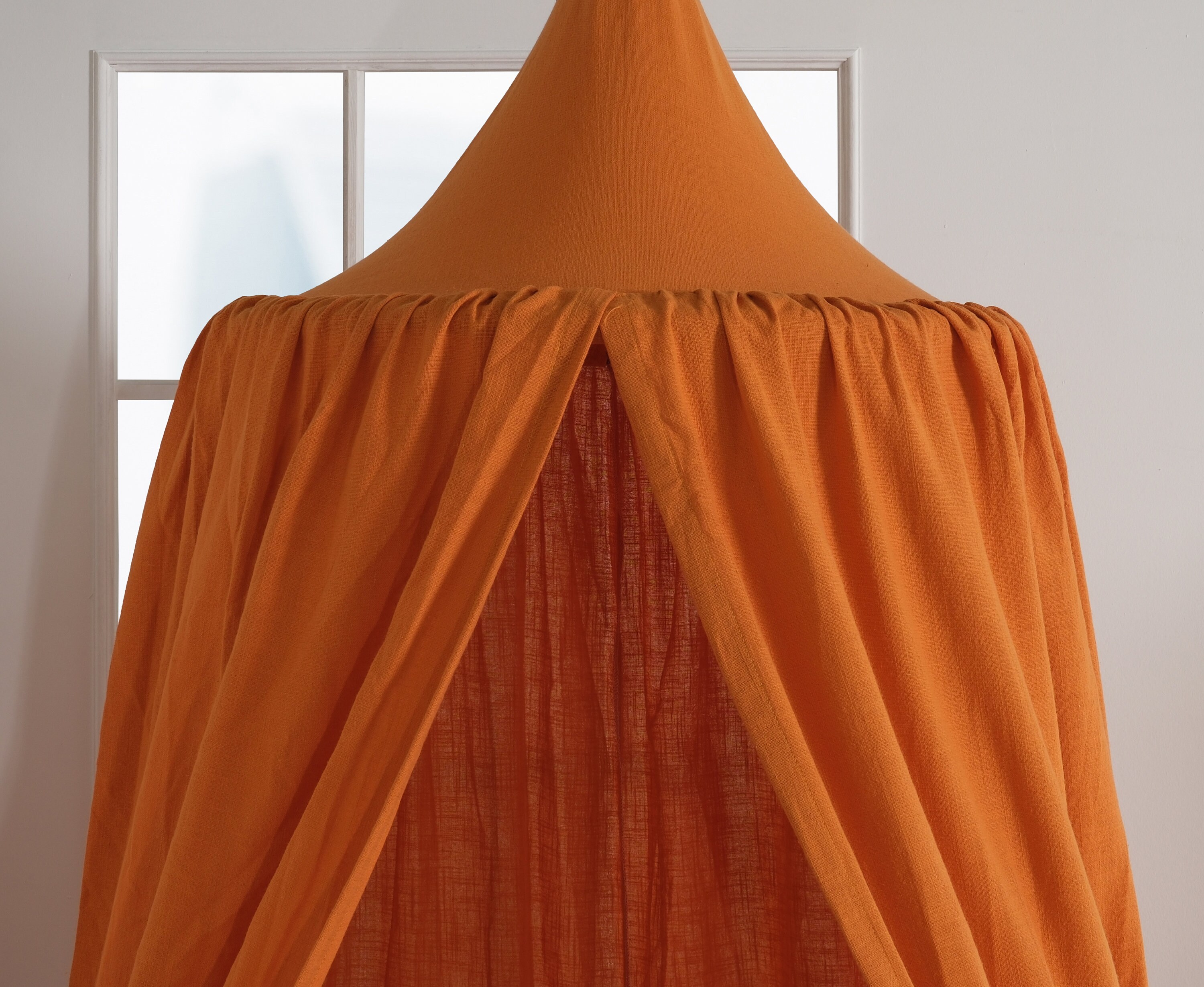 Elegant Kids Bed Canopy, Green Linen Canopy, Birthday Present Girls ...