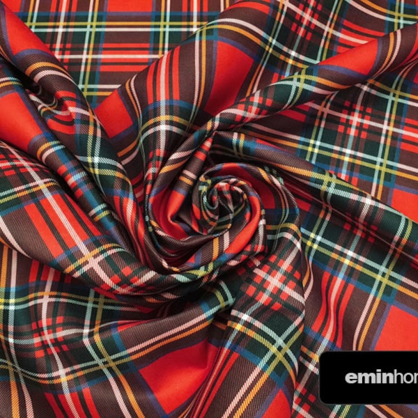 Red Plaid Fabric - Etsy