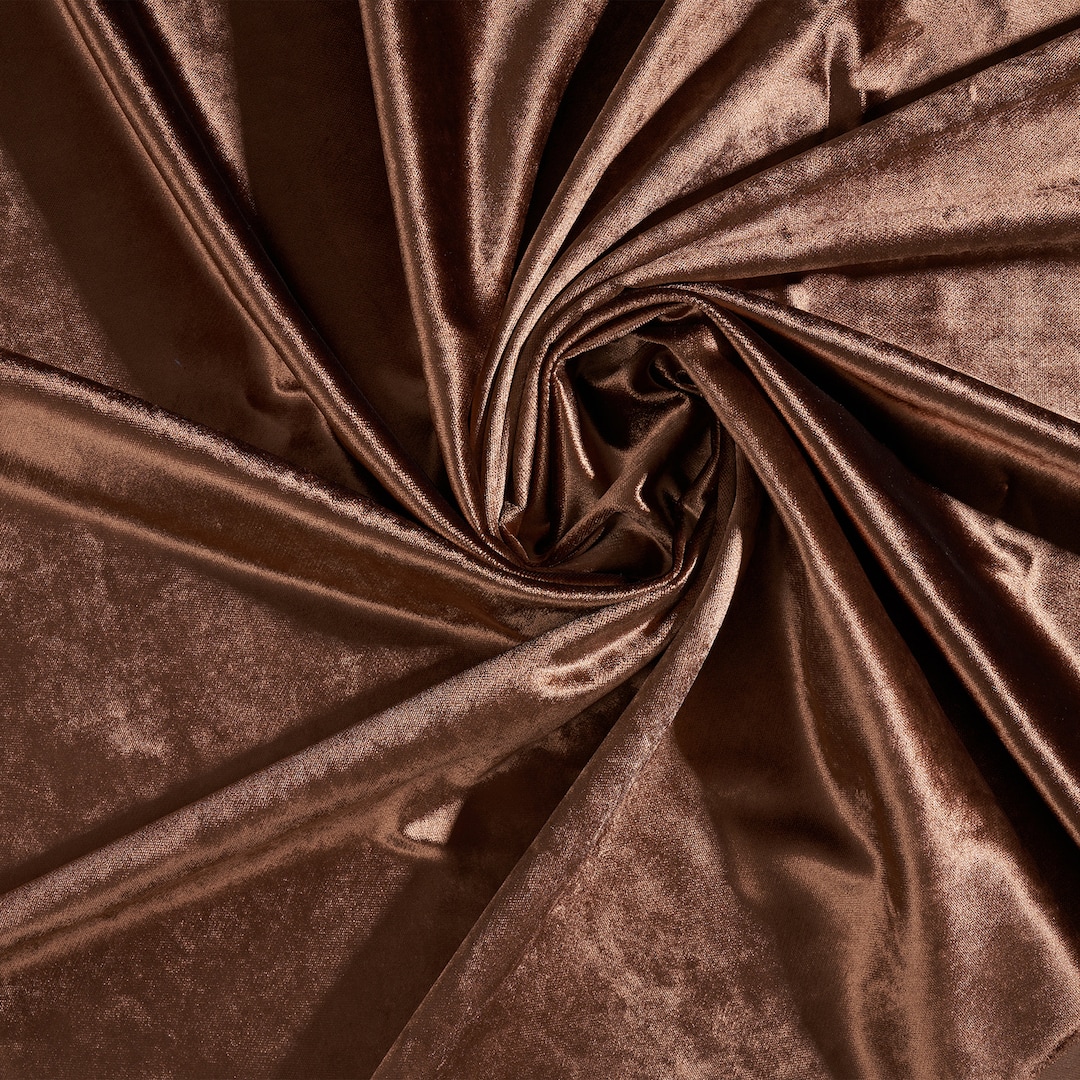 Brown Upholstery Velvet Fabric by the Yard, Bright Luxury Velvet for ...