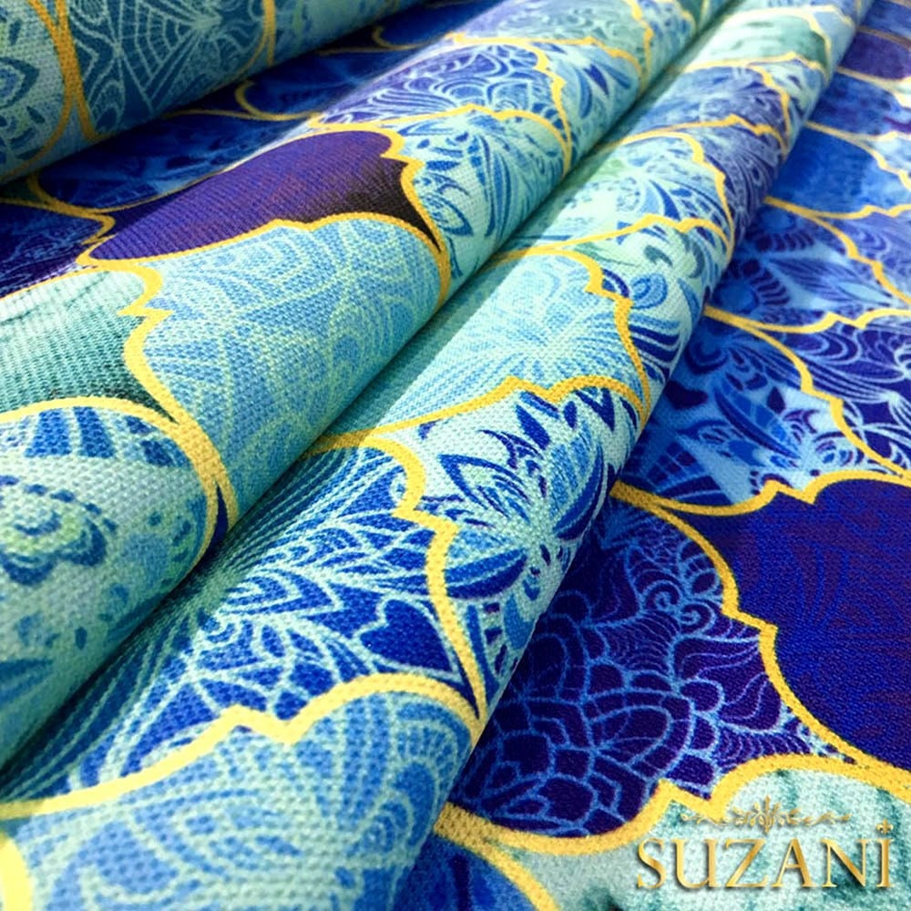 Blue Moroccan Pattern Multipurpose Fabric Upholstery Fabric - Etsy