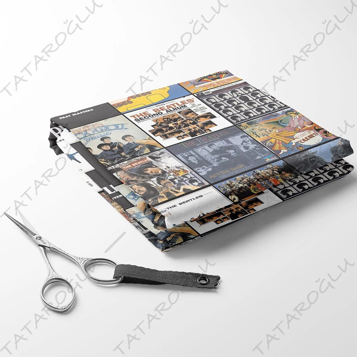 The Beatles Album Cover Fabric, Rock Music Print Fabric, Upholstery ...