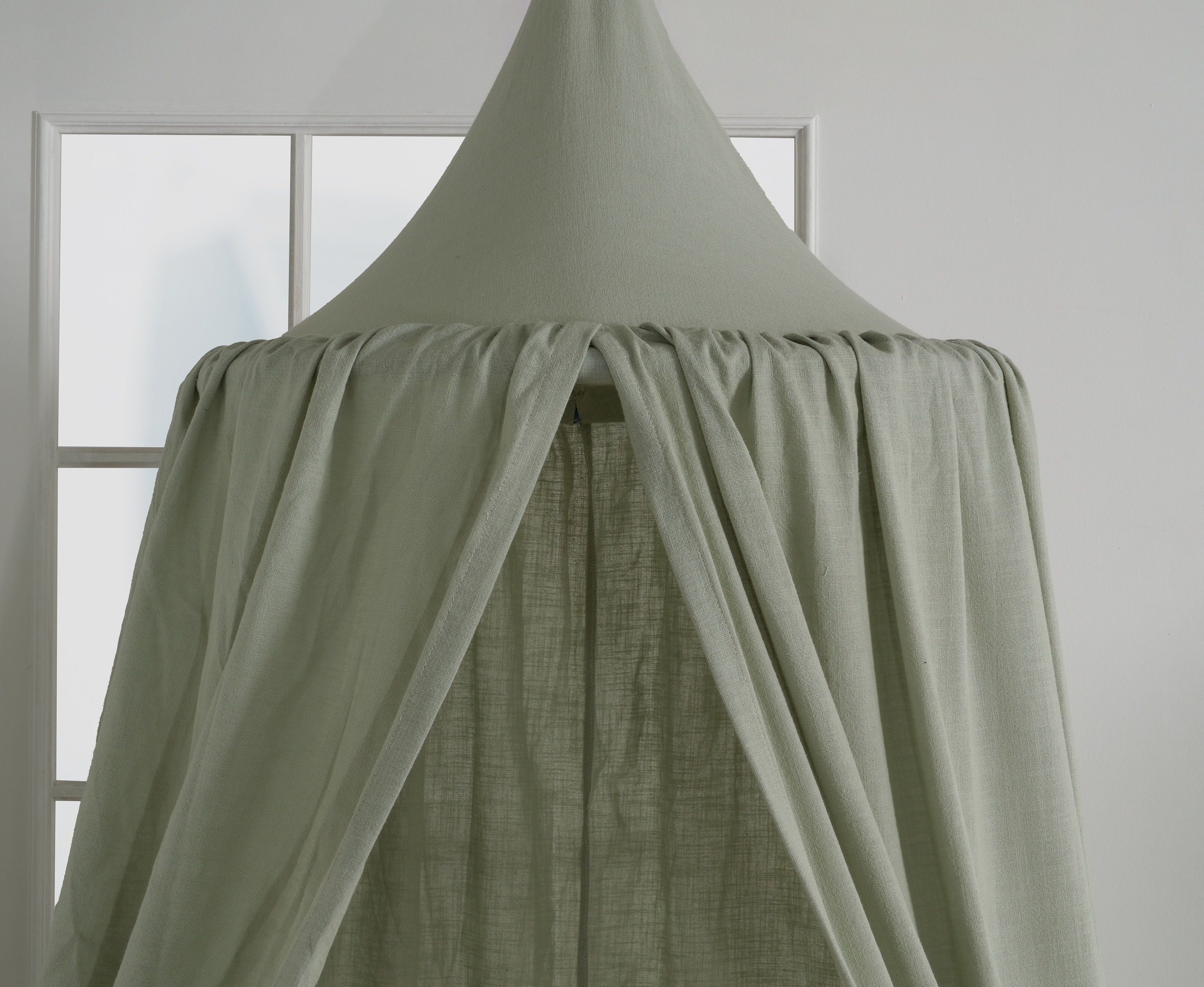 Elegant Kids Bed Canopy, Green Linen Canopy, Birthday Present Girls ...