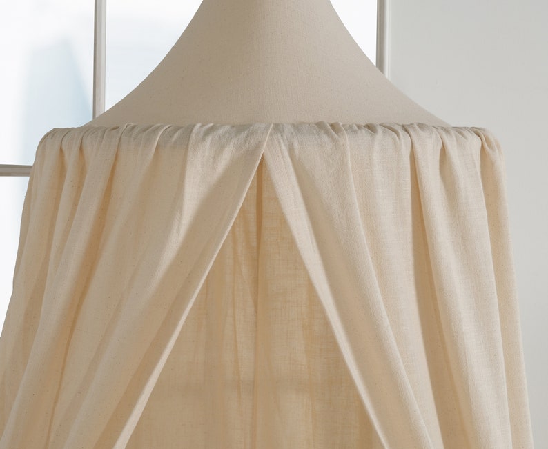 Elegant Kids Bed Canopy, Green Linen Canopy, Birthday Present Girls ...