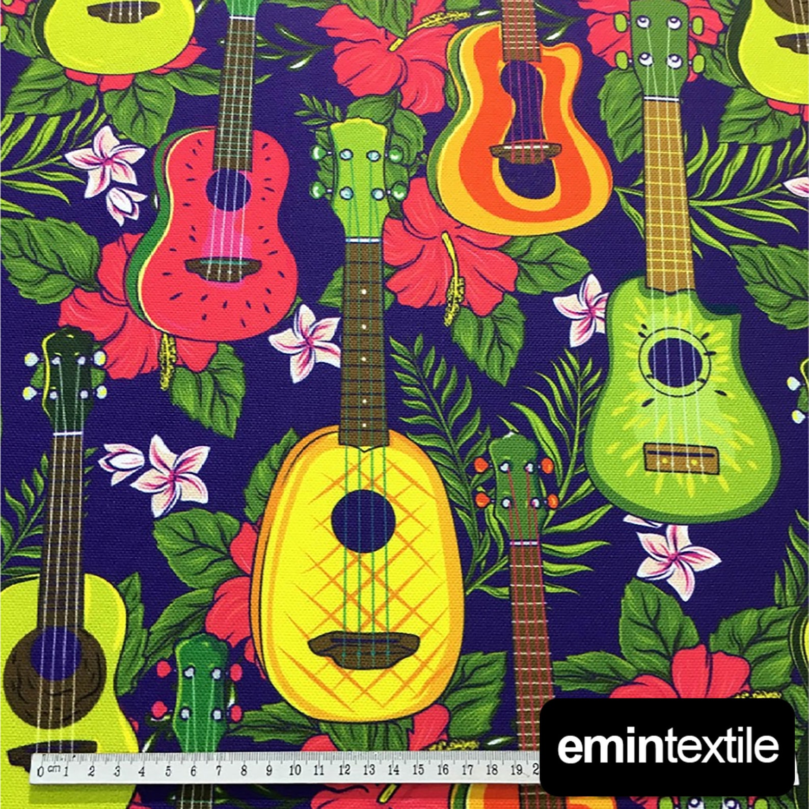 Guitar Pattern Green Yellow Fabric Sewing Quilting Digital - Etsy