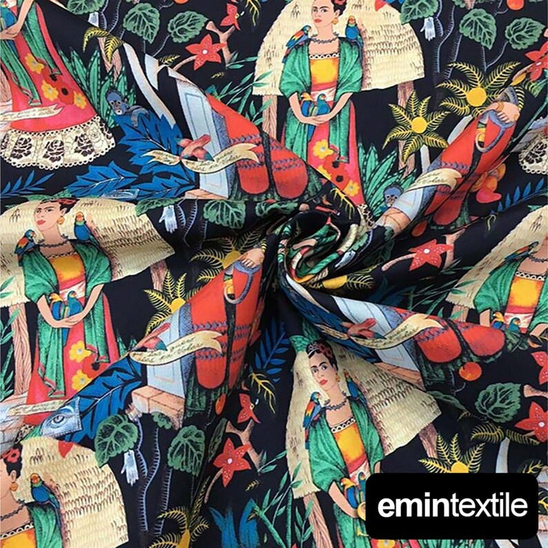 Frida Kahlo Print Fabric Frida Kahlo Garden Upholstery Fabric | Etsy