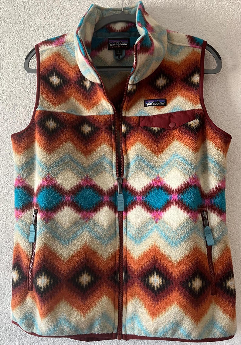 Patagonia Synchilla Navajo Timber Snap-t Fleece Women's Medium Vest - Etsy