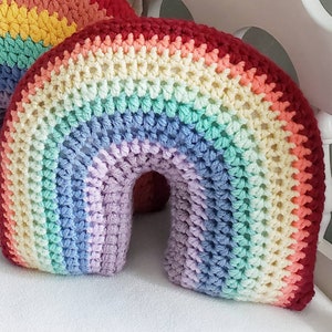 Crochet Rainbow Pillow Pattern: Acrylic or Blanket Yarn, PDF Download ...