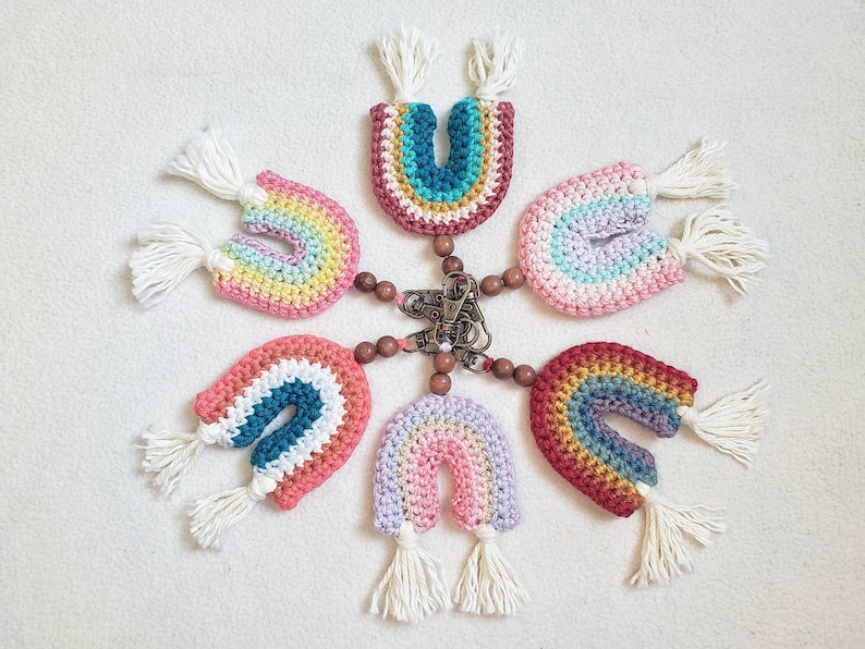 Rainbow Keychain Crochet Pattern, PDF Download Pattern for Keychain ...