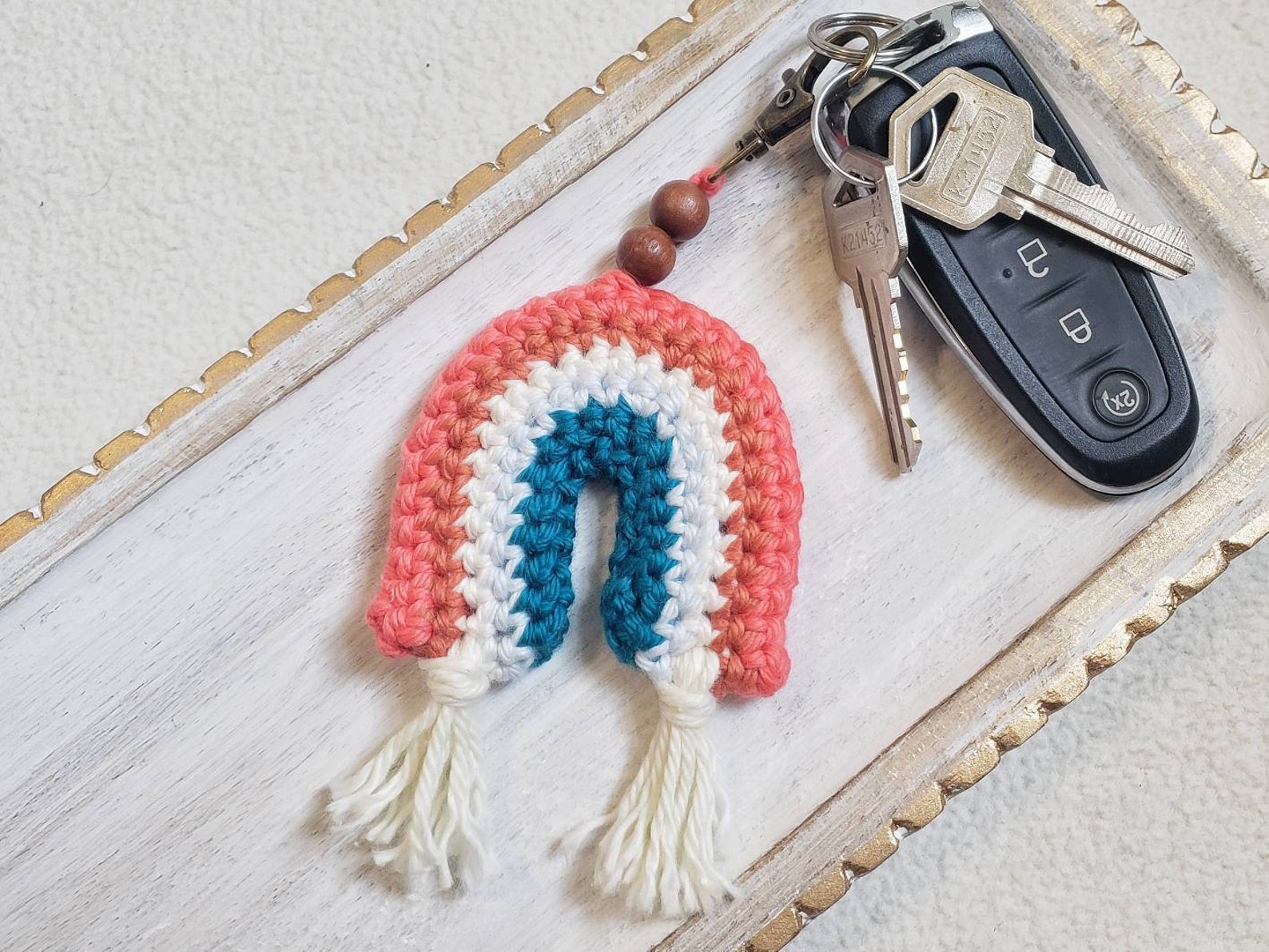 Rainbow Keychain Crochet Pattern, PDF Download Pattern for Keychain ...