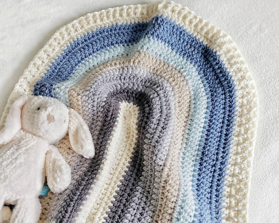 Blue Rainbow Baby Blanket, Rainbow Baby Gift, Modern Boy's Nursery ...