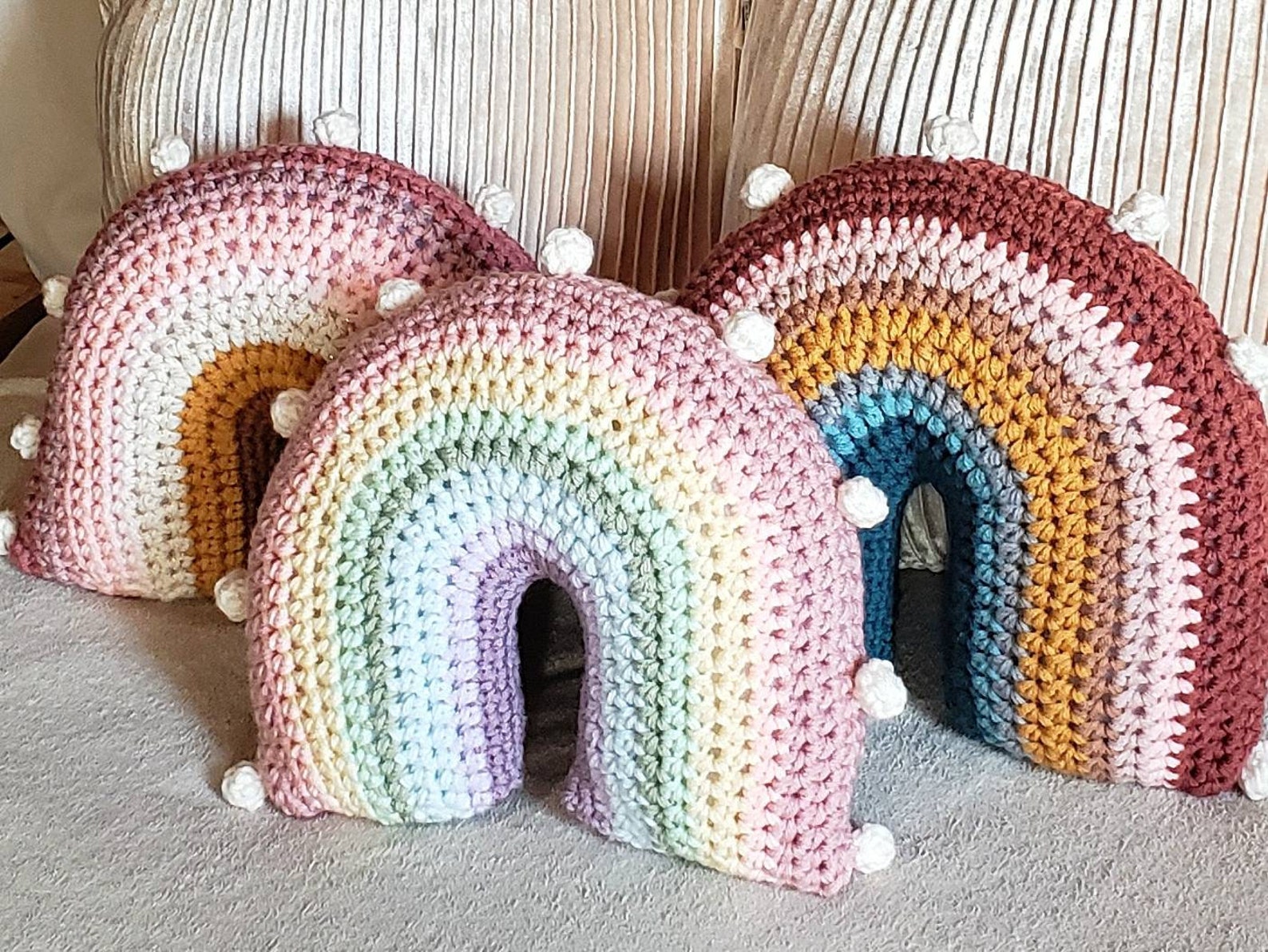 Rainbow Pillow Rainbow Shaped Throw Cushion Boho Nursery - Etsy