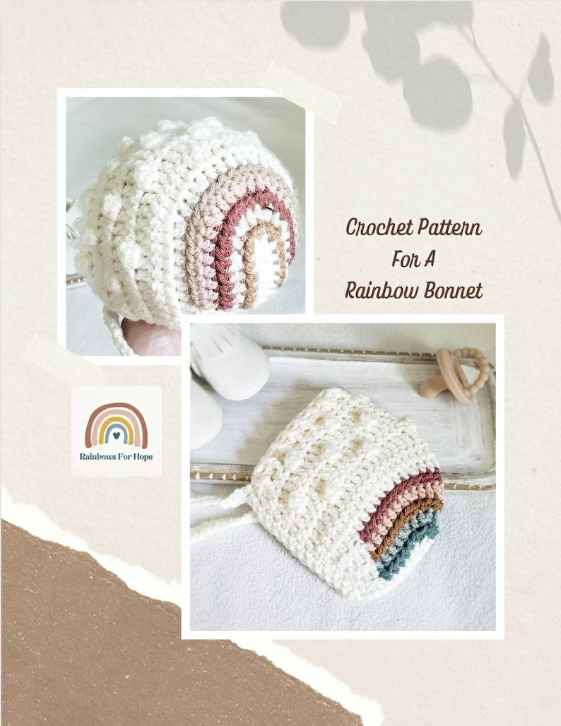 Crochet Rainbow Baby Bonnet Pattern: Easy Bobble Design (PDF Pattern ...