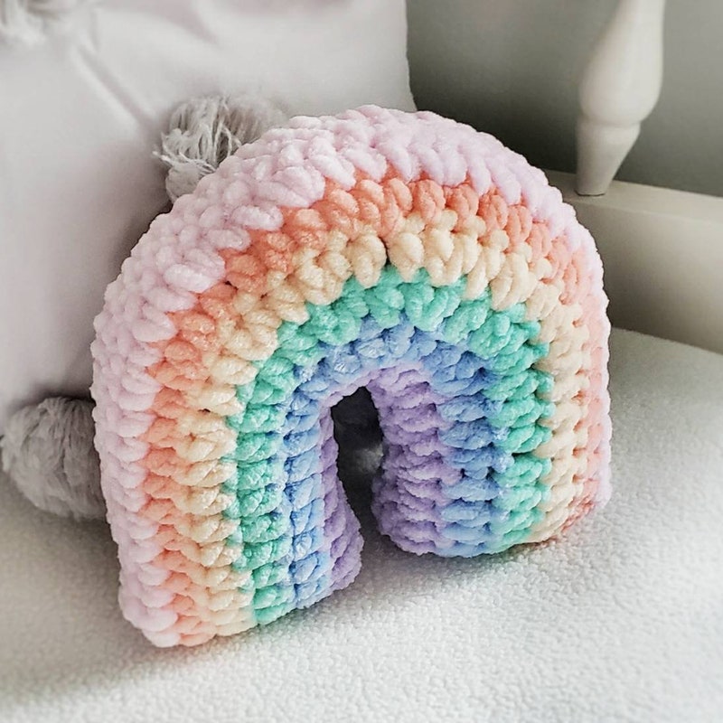 Rainbow Pillow - Etsy