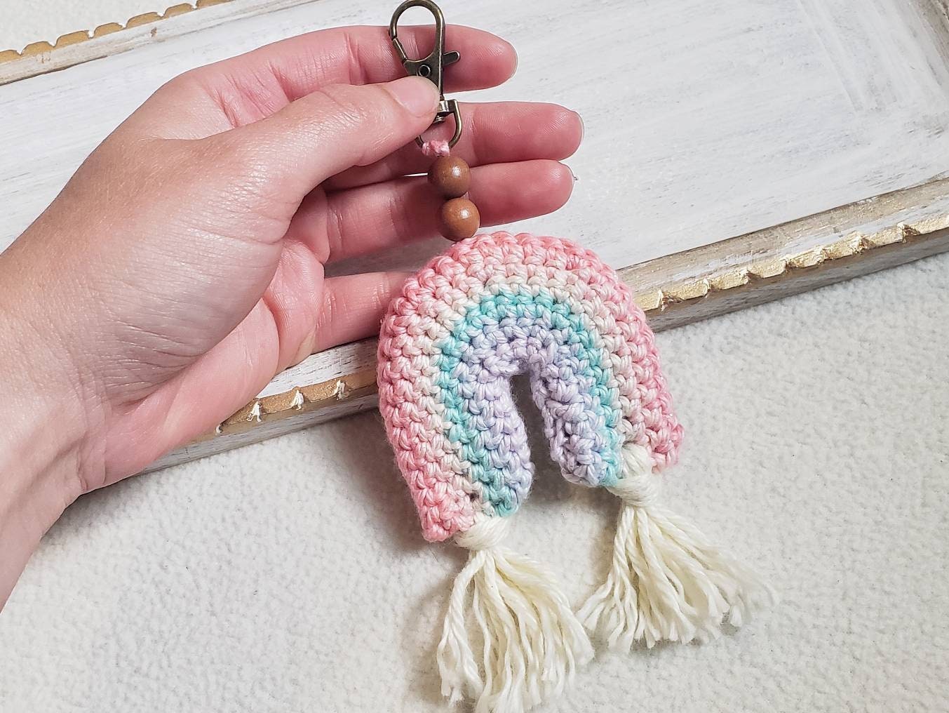 Rainbow Keychain Crochet Pattern, PDF Download Pattern for Keychain ...