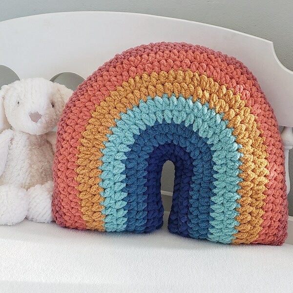 Rainbow Pillow - Etsy
