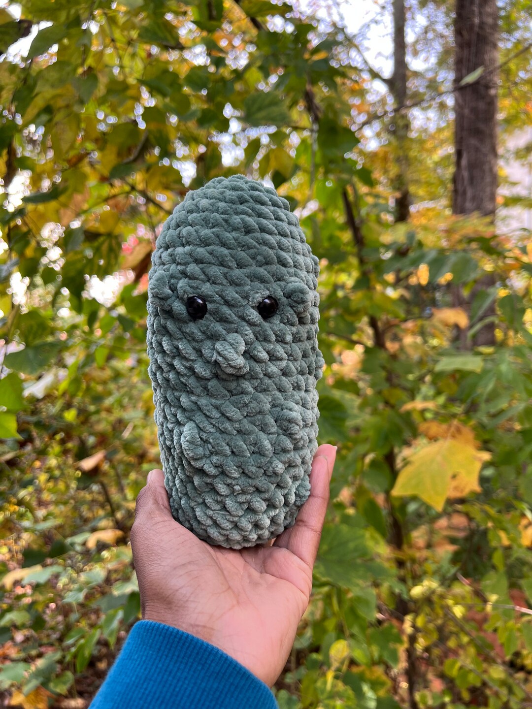 Crochet Pickle Plushie, Pickle Stuffed Animal, Emotional Support Pickle ...