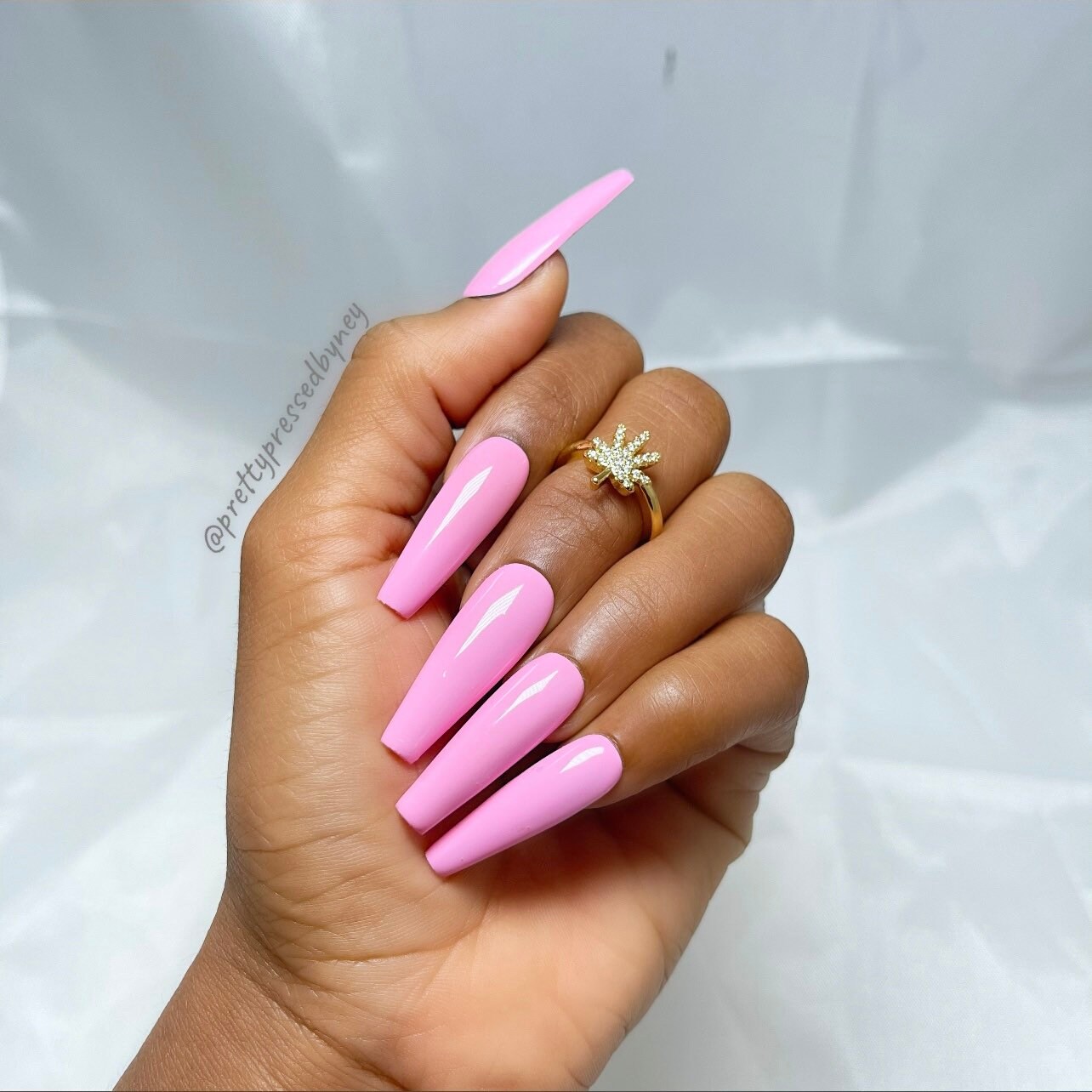 Bubblegum Pink Set Pink Nails Pink Press on Nails Long Nails Coffin ...