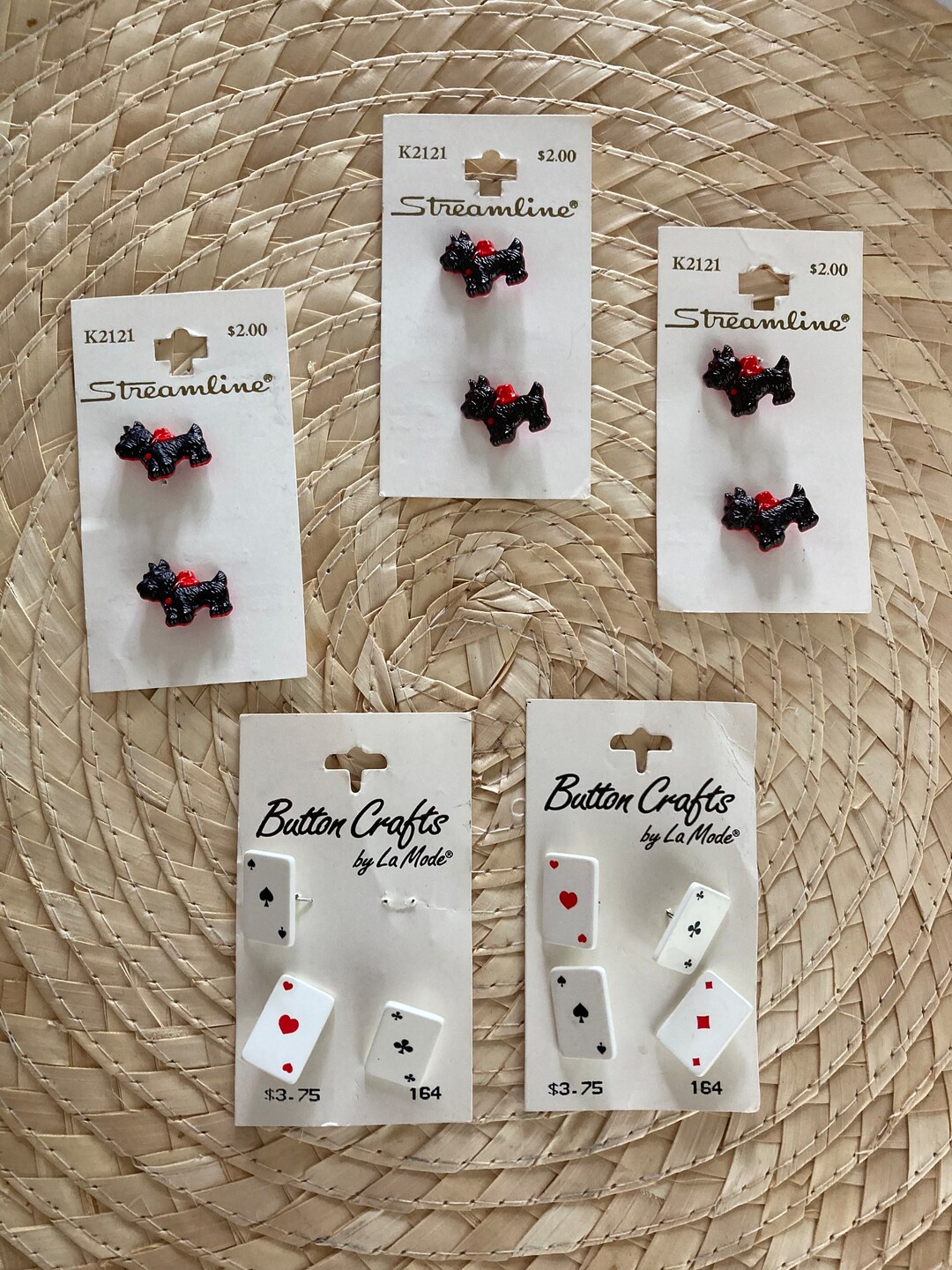 Vintage Novelty Fun Buttons From 1990's 2 Sets Black, White & Red ...