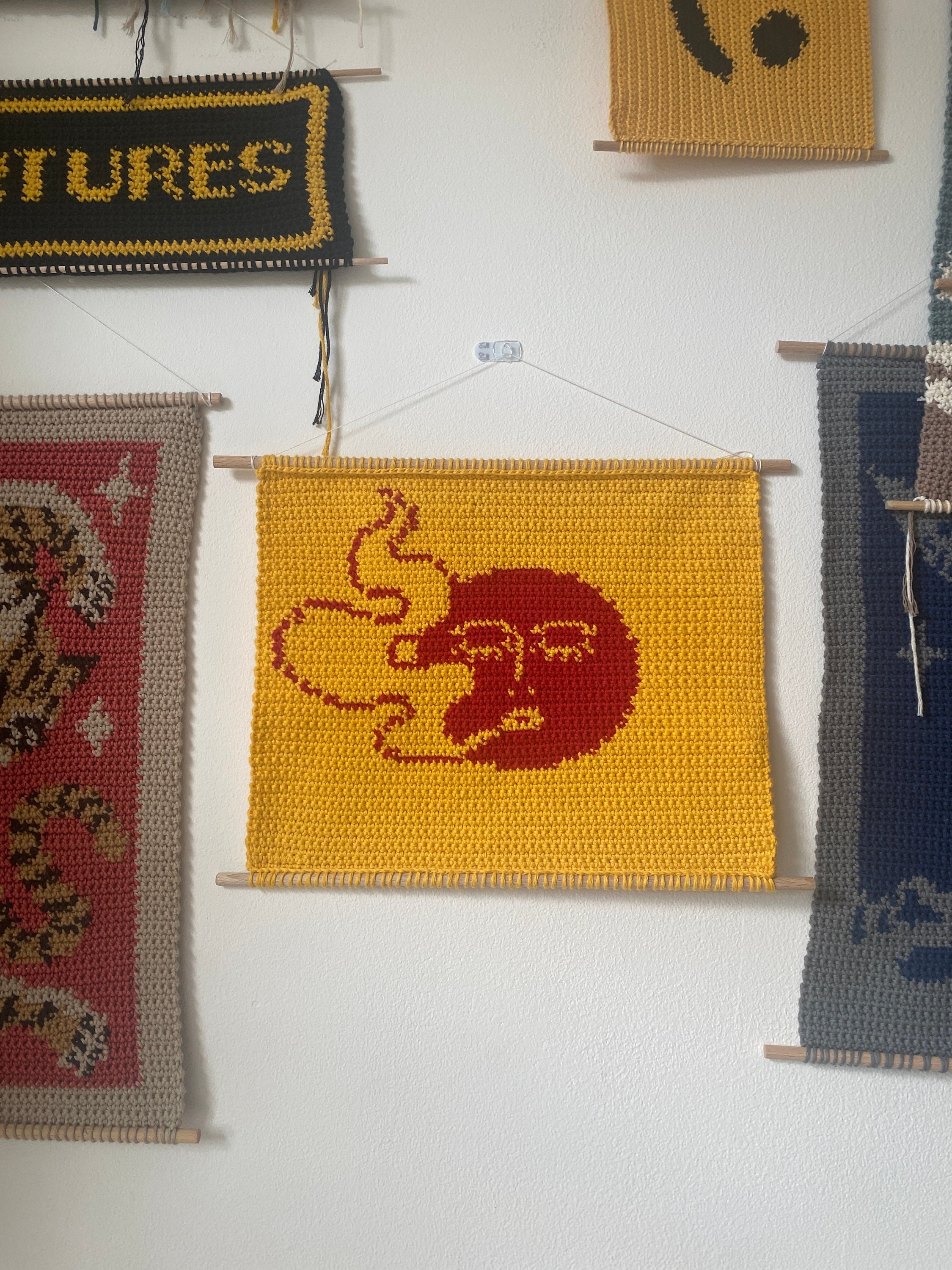 Smoking Sun Face Tapestry Grid PATTERN DOWNLOAD - Etsy