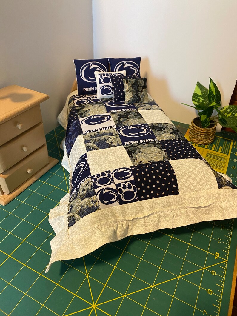 Penn State University Team Colors in a Handmade Miniature Quilt Set ...